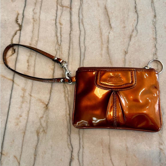 Coach | Bags | Coach Copper Patent Leather Coin Purse Very Good ...